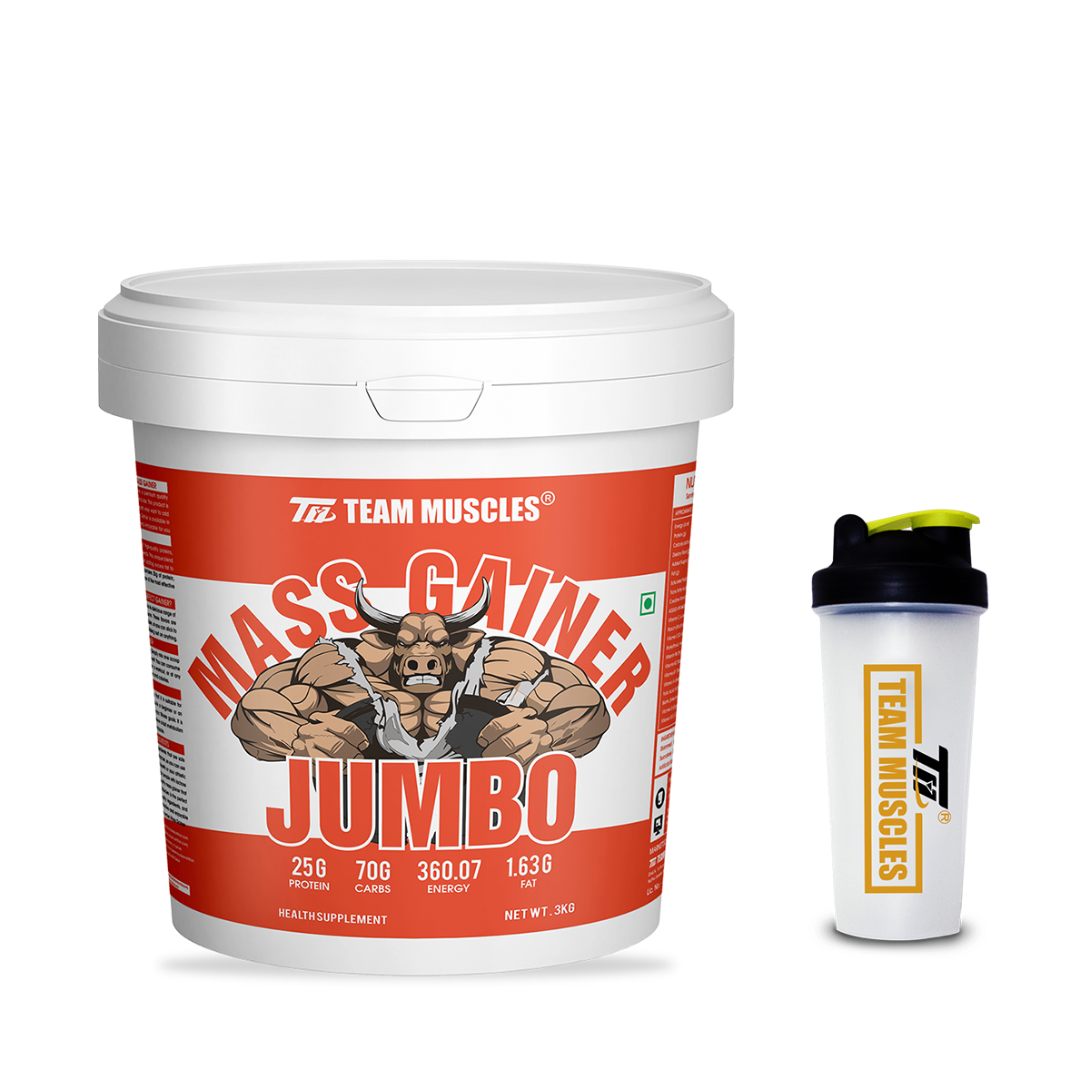 Jumbo Mass Gainer 3Kg + Shaker - Protein Godam