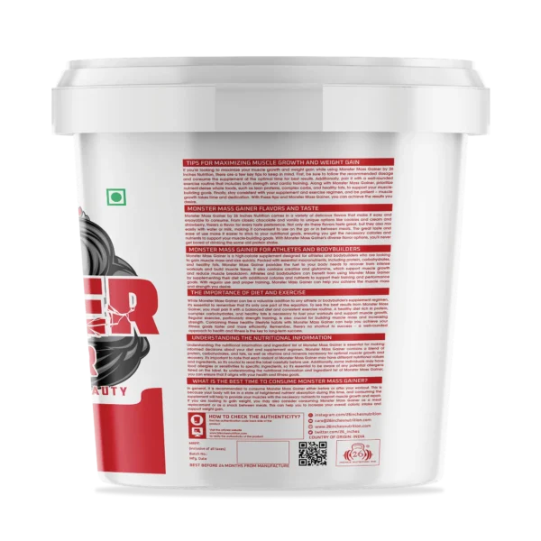 Monster Mass Gainer 5Kg + BCS Bulk Gain Capsules 100pc. - Protein Godam